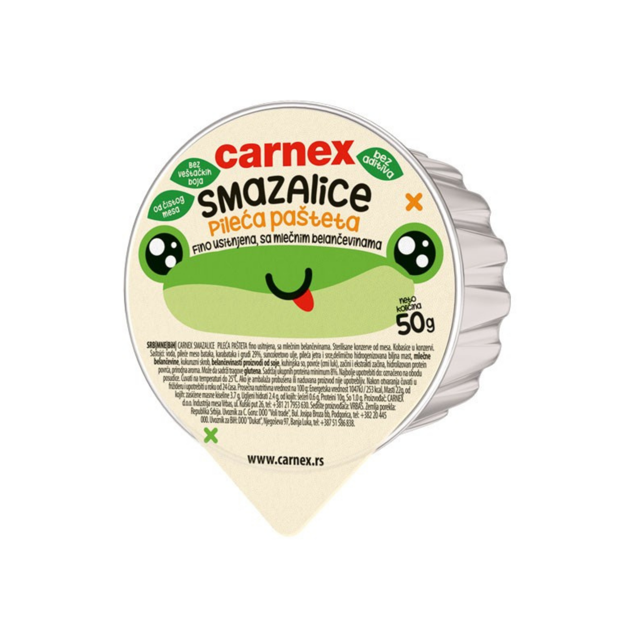 Carnex Smazalice Chicken pâté | Smazalice pileća pašteta 50g | Magaza ...